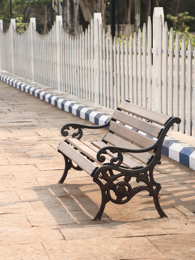 An Empty Bench with Simple Design Stock Image - Image of furniture ...