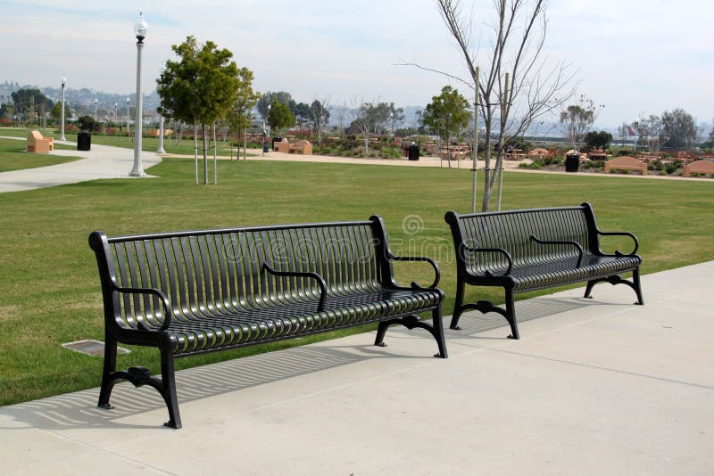 Empty Benches stock image. Image of chair, outdoor, public - 12768821