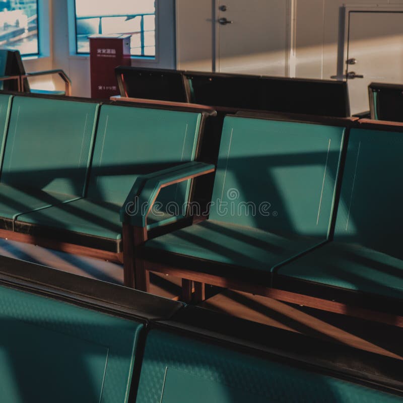 Empty Benches in the Station in the Sunlight Stock Image - Image of ...