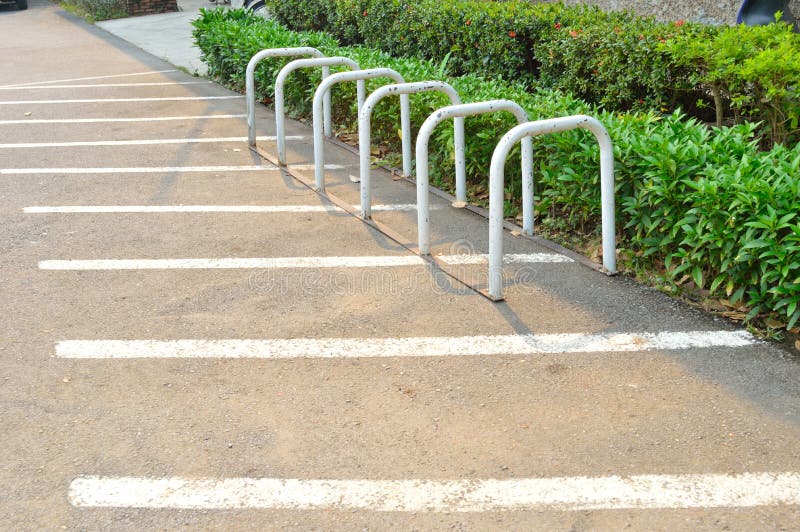 Empty Bicycle Rack for Parking Bicycles Stock Image - Image of sport ...