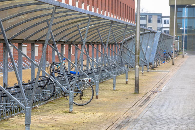 Empty bicycle storage stock image. Image of desolate - 126982029
