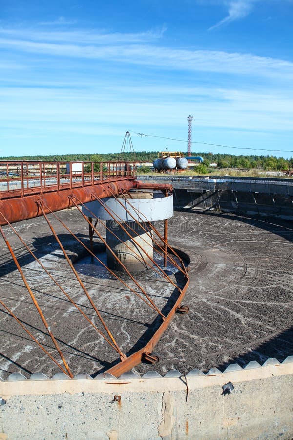 Empty Big Sedimentation Settler Tank in Treatment Plant Stock Image ...