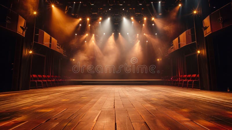 Empty Big Stage with Spotlights. Generative AI Stock Image - Image of ...