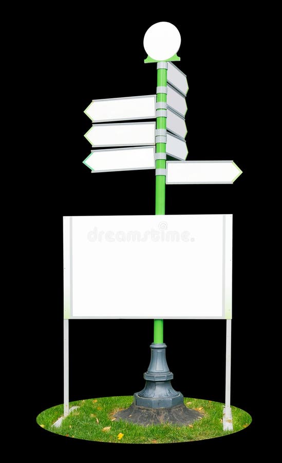 Empty Biilboard Stand and Direction Arrows Isolated Stock Photo - Image ...