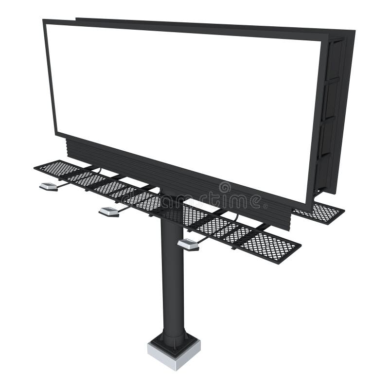 Big Empty Billboard Front View Stock Illustration - Illustration of ...