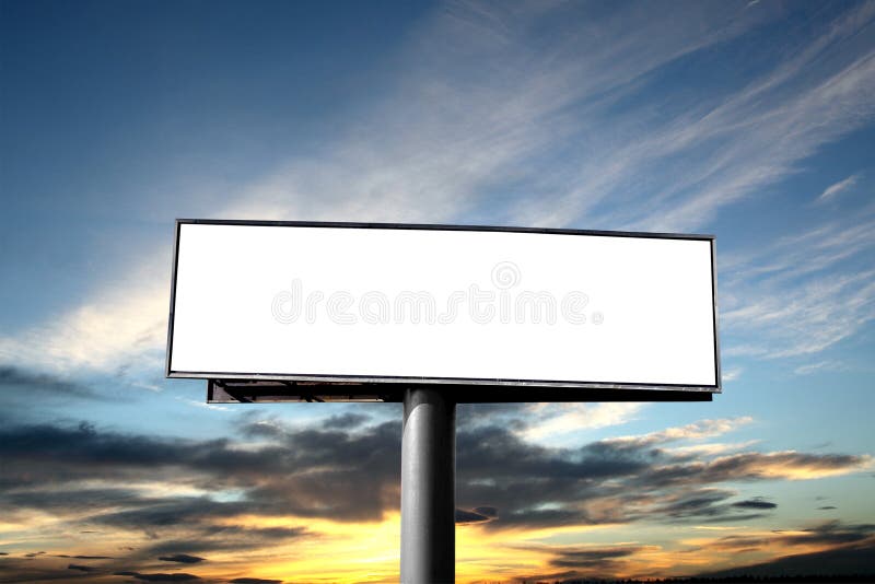 Empty Billboard on Top of Building with Lights Panel Stock Image ...