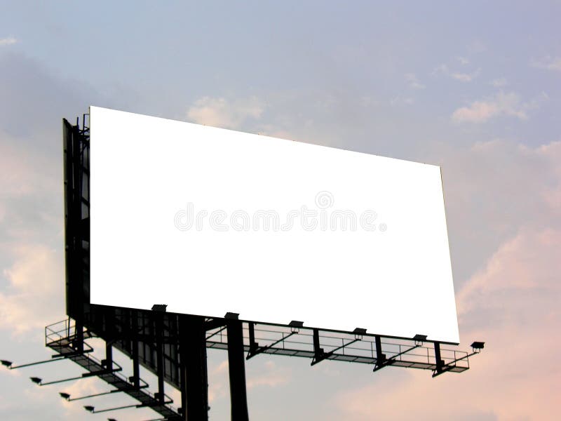 Empty Billboard on Top of Building with Lights Panel Stock Image ...