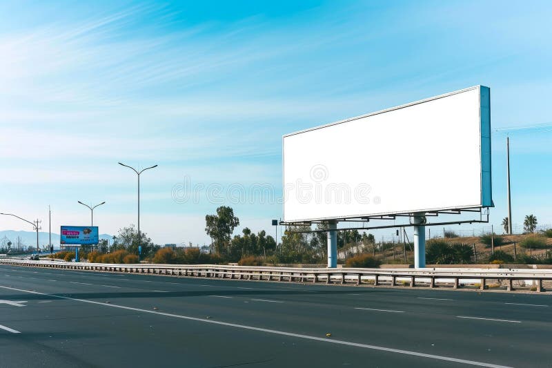 Empty Billboard Along the Expressway, Daytime. Stock Illustration ...