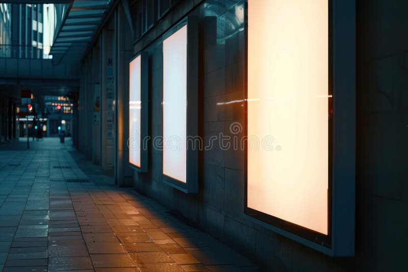 Empty Billboard on the Building. Blank Mock-up of an Outdoor Info ...