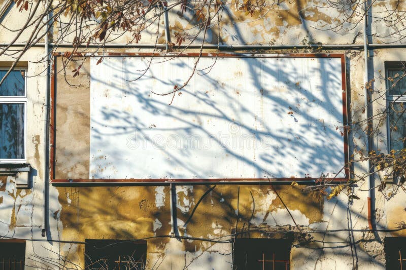 Empty Billboard on the Building. Blank Mock-up of an Outdoor Info ...