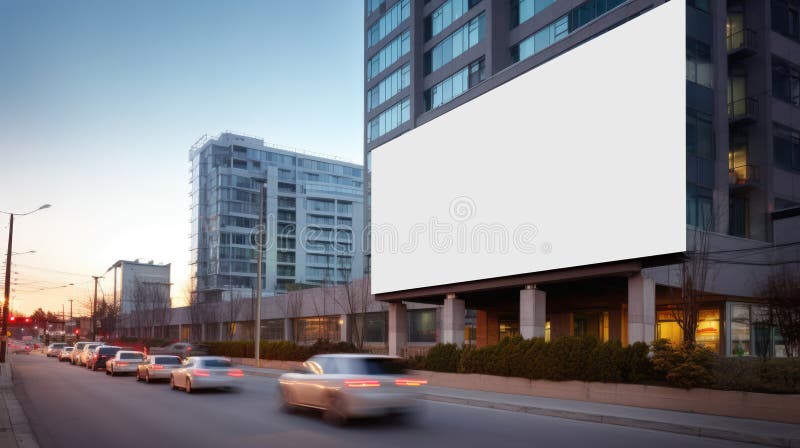 Empty Billboard on the Building Stock Illustration - Illustration of ...
