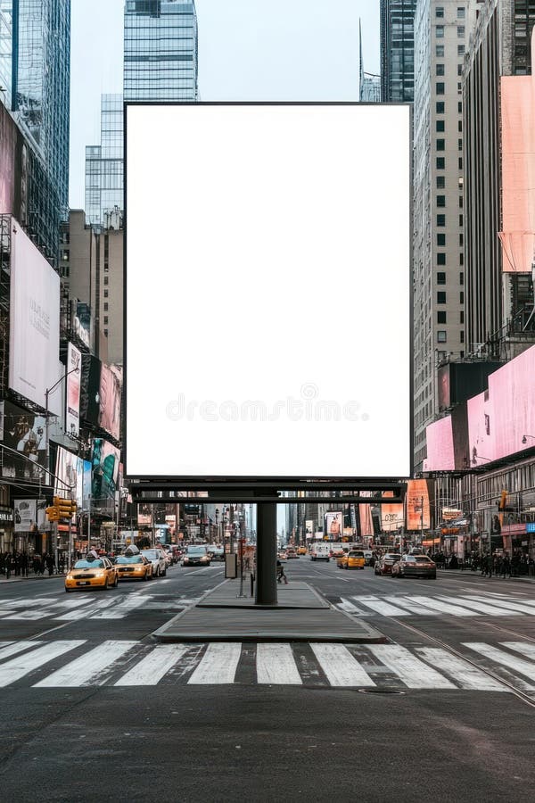Empty Billboard in a Busy Urban Setting with a Clear Sky Stock Photo ...