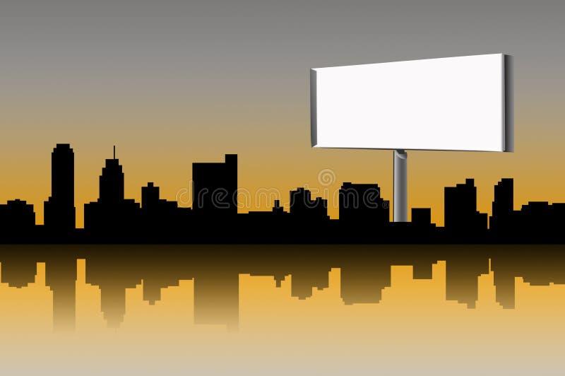 Empty billboard stock illustration. Illustration of drawing - 30989473