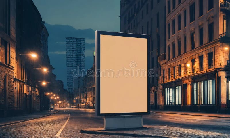 Empty Billboard on the Evening City Street.mockup Stock Illustration ... Empty Billboard on the Evening City Street.mockup Stock Illustration ...