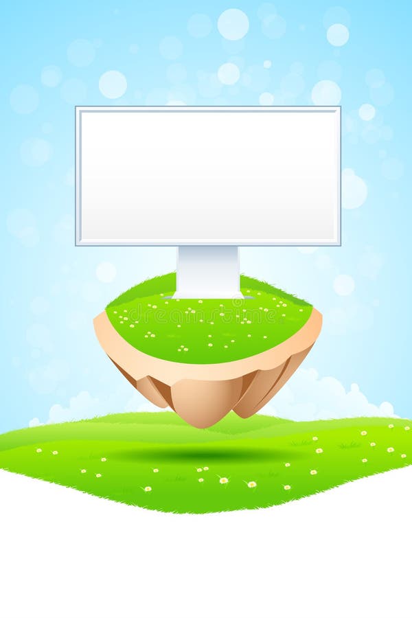 Empty Billboard on the Flying Island Stock Vector - Illustration of ...