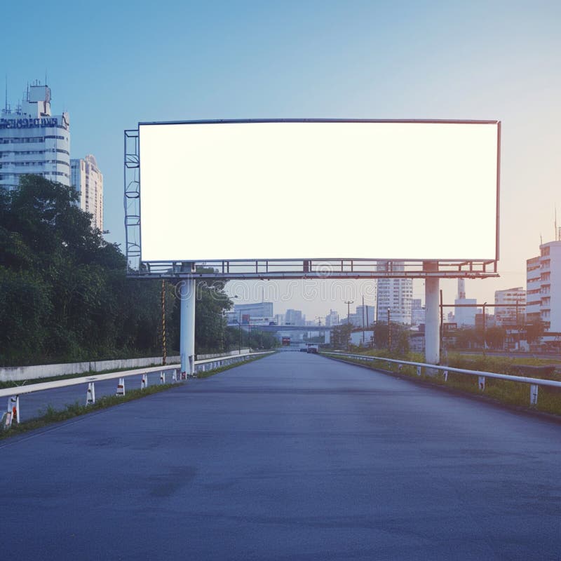 Empty Billboard Frames on Highway Road, Perfect for Advertising Mockup ...