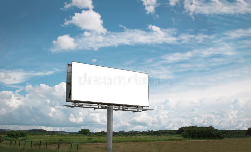 Empty Billboard in Front of Beautiful Cloudy Sky in a Rural Location ...