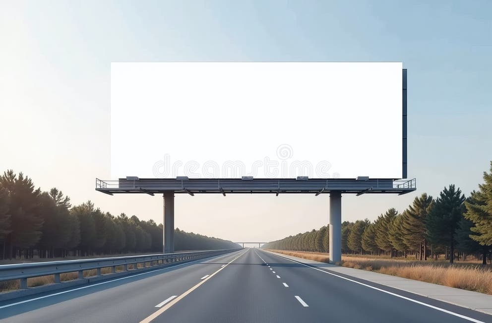 Empty Billboard Mock Up for Exterior Advertisement Stock Illustration ...