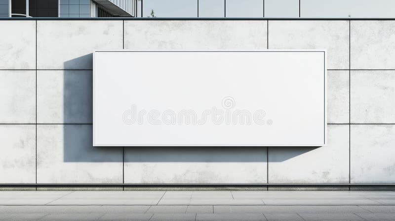 Empty Billboard Mounted on a Modern Concrete Wall with Subtle Shadows ...
