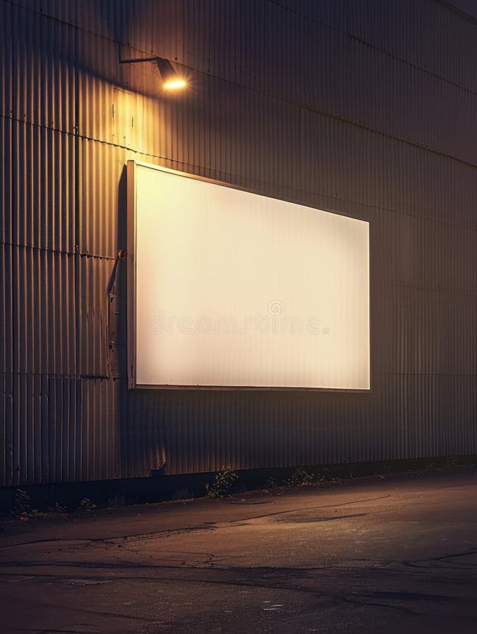 Empty billboard at night stock photo. Image of text - 372508572