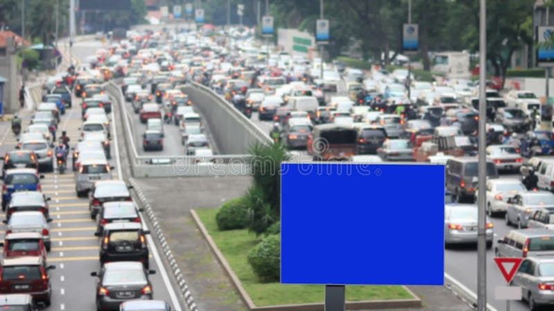 Empty Billboard in Traffic Jam, Ideal for Advertisement Stock Video ...