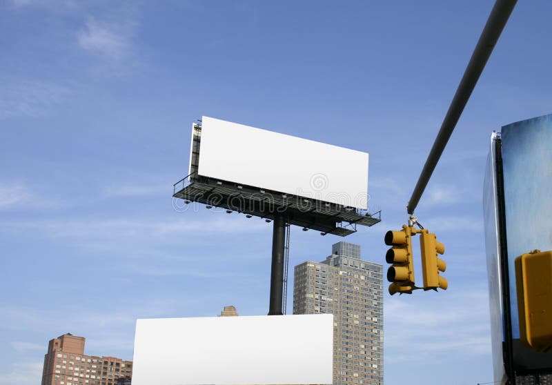 Empty billboards in city stock image. Image of advertising - 4693699