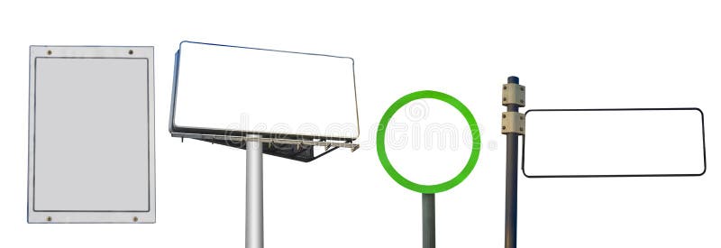 Empty Sign or Board Isolated on White Stock Photo - Image of placard ...