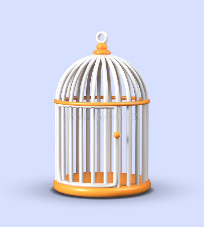 Empty Birdcage with Ring for Hanging. Realistic Detailed Model Stock Vector - Illustration of ...