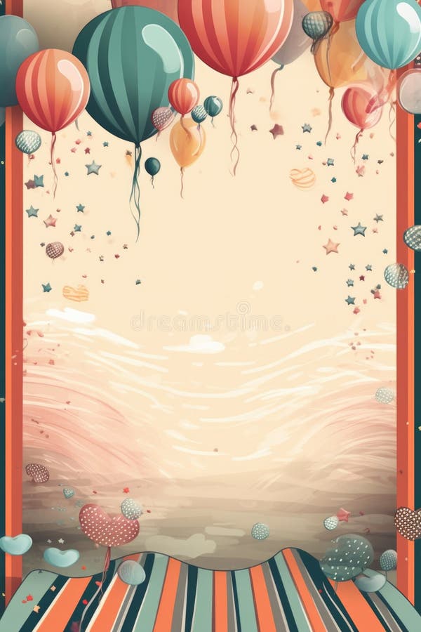 Empty Birthday Invitation Card with Space for Text Stock Illustration ...