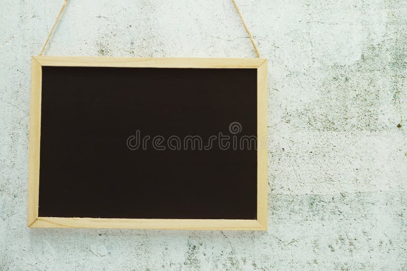 Empty Black Board on Concrete Wall Texture Background Stock Photo ...