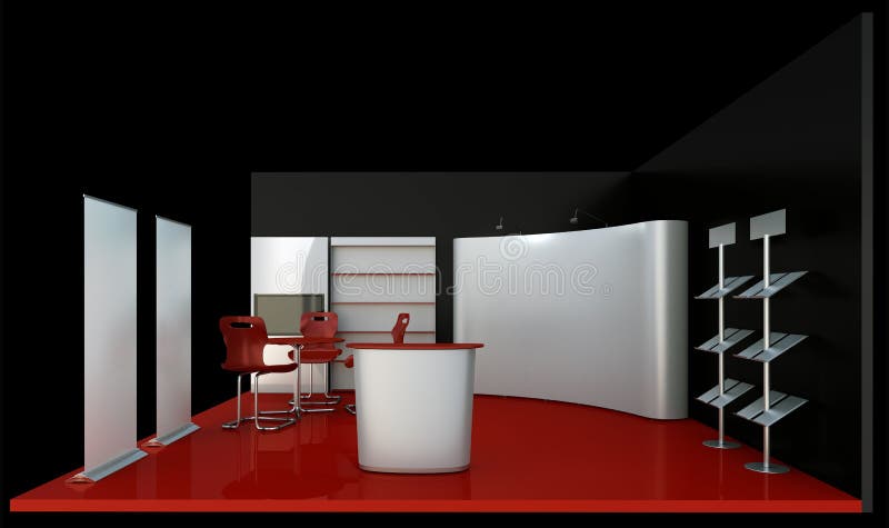 Empty black booth trade stock illustration. Illustration of marketing ...