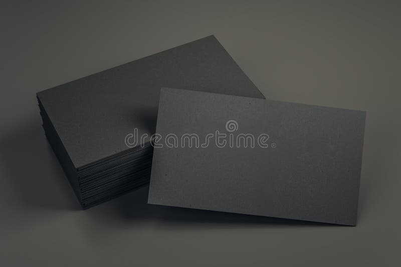 Empty Black Business Cards on Desk Stock Illustration - Illustration of ...