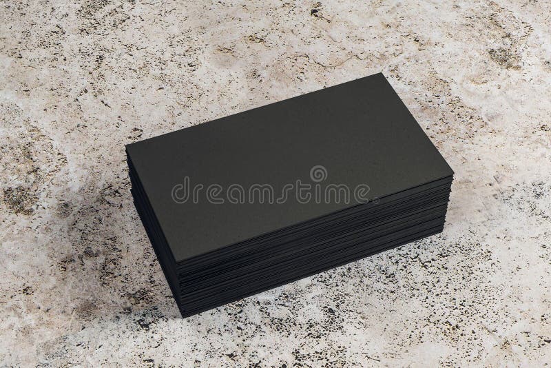 Empty Black Business Cards on Desktop Stock Illustration - Illustration ...