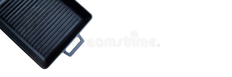 Empty Black Cast Heavy Iron Grill Pan Kitchen Equipment, Isolated ...