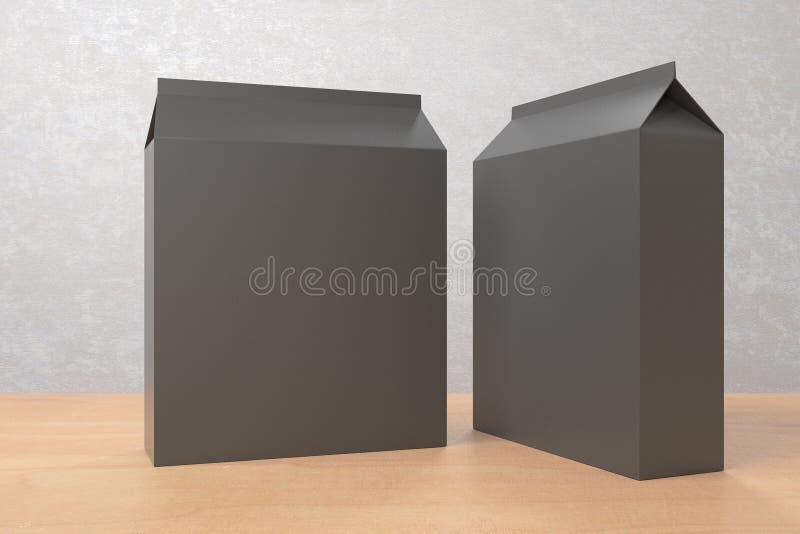 Empty Black Cereal Packages Stock Illustration - Illustration of ...