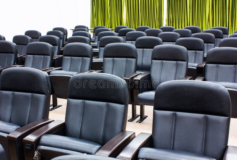 Empty Black Chairs in a Conference Stock Photo - Image of center, group ...