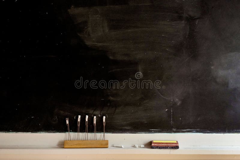 Empty Black Chalkboard with Pieces of Chalk and Duster Stock Image ... Empty Black Chalkboard with Pieces of Chalk and Duster Stock Image ...