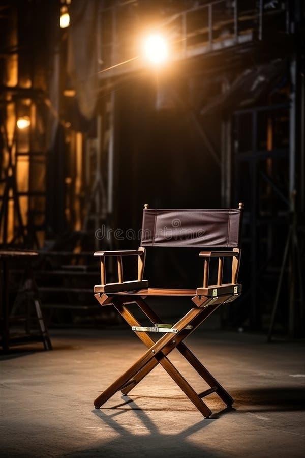 Empty Black Directors Chair on Filming Set. Stock Image - Image of ...