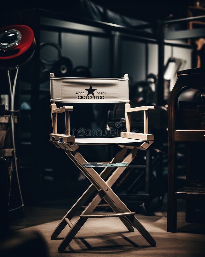 Empty Black Directors Chair on Filming Set. Stock Photo - Image of ...
