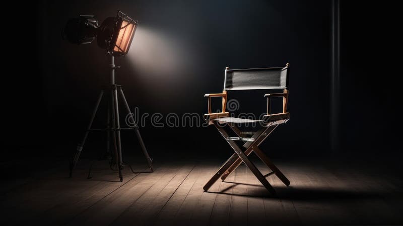 Empty Black Directors Chair on Filming Set. Stock Image - Image of ...