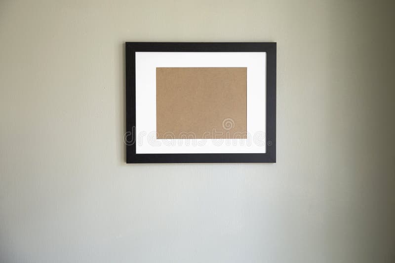 Empty Black Frame on a Wall - Horizontal Landscape Stock Photo - Image ...