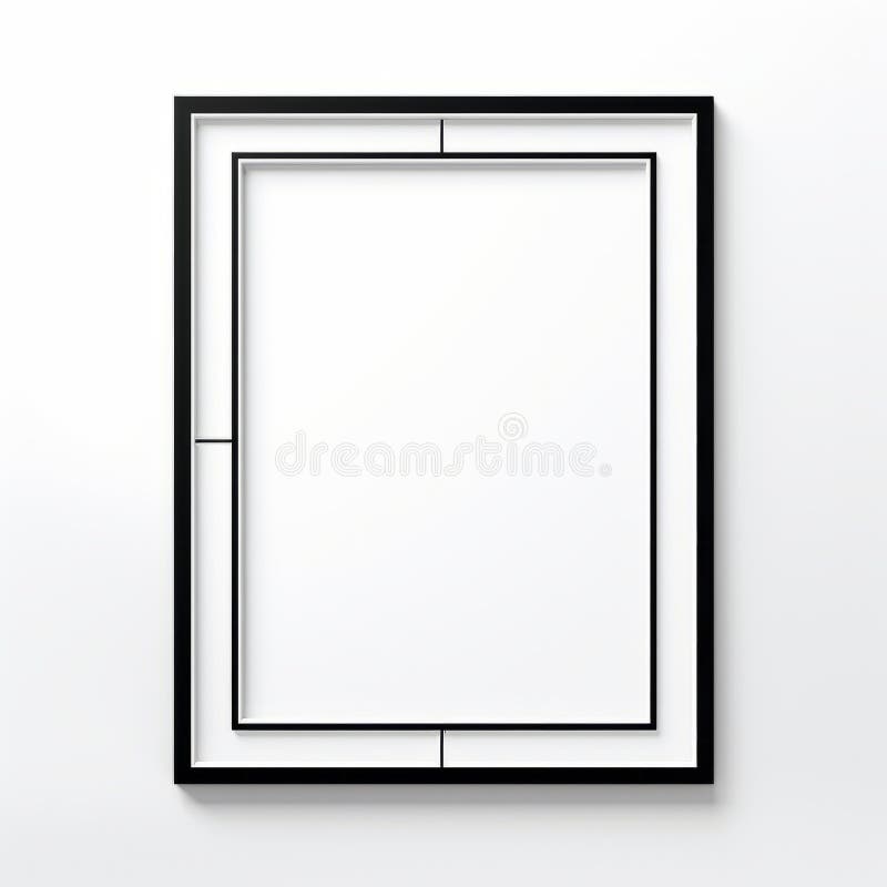 An Empty Black Frame on a White Wall Stock Illustration - Illustration ...