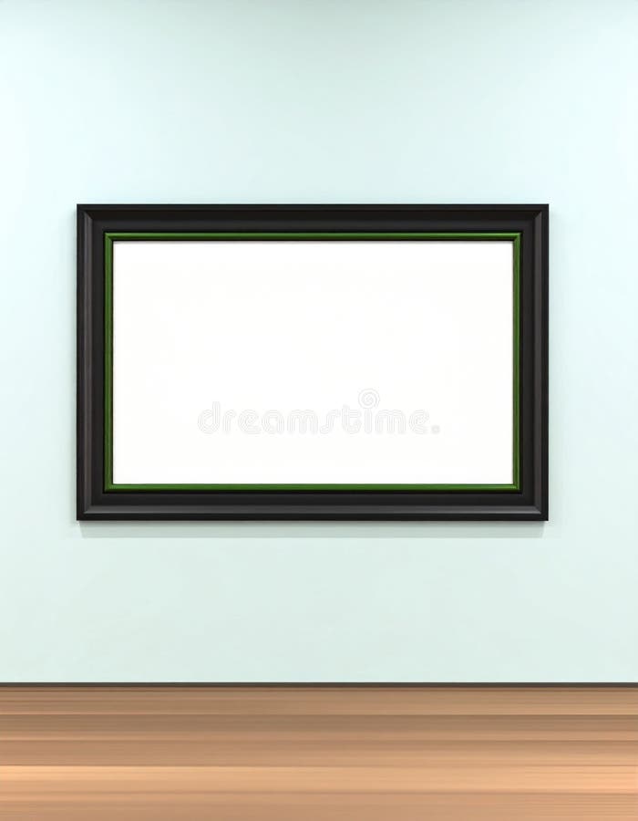 Empty Black and Green Frame on Light Blue Wall Stock Illustration ...