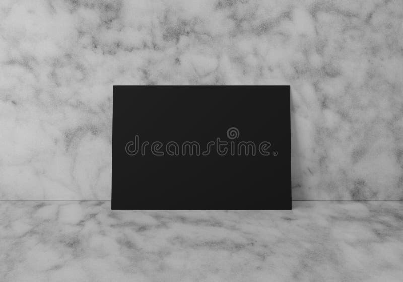 Empty Black Horizontal Rectangle A4 Paper Sheet Mockup Stock ...