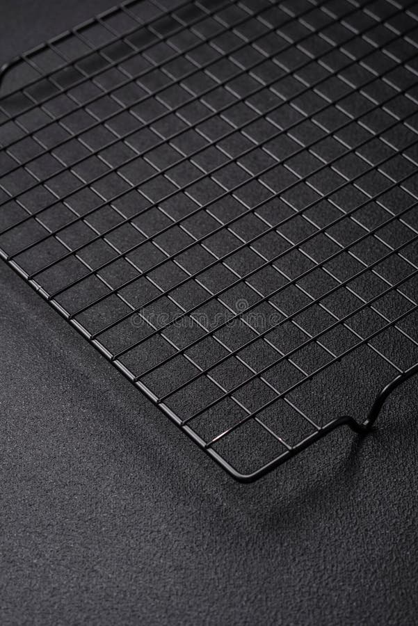 Empty Black Metal Kitchen Grate for Pouring Desserts Stock Photo ...