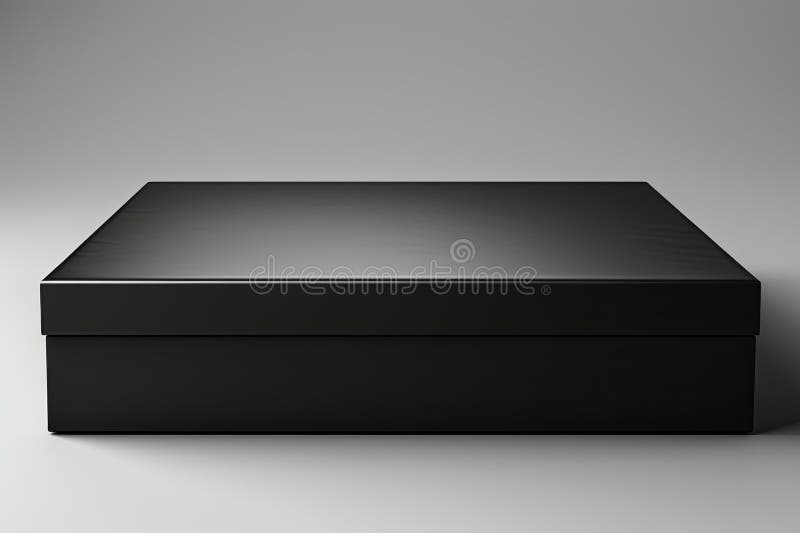 Empty Black Packaging Box Mockup 3d Rendering on a White Background ...