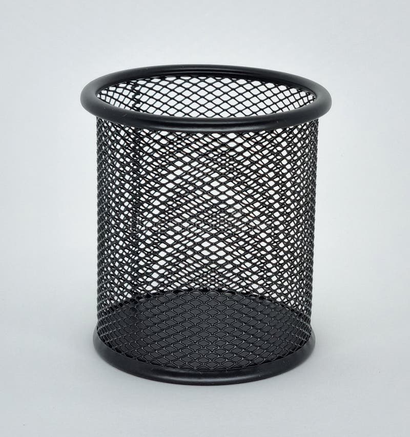 Empty Black Pencil Holder on a White Surface Stock Image - Image of ...