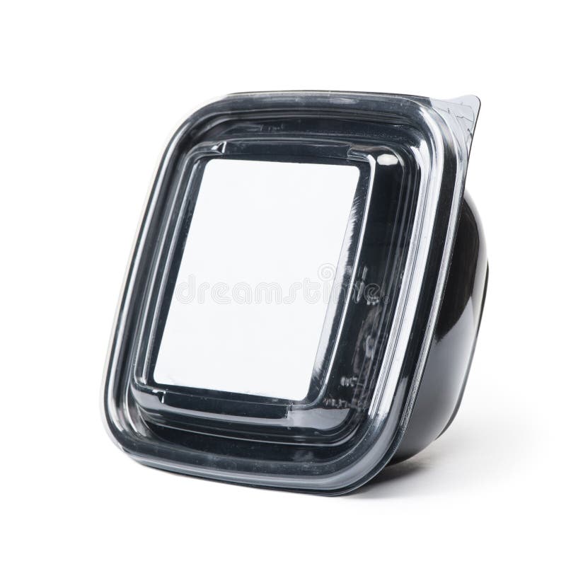 Empty Black Plastic Disposable Take Out Container Stock Photo - Image ...