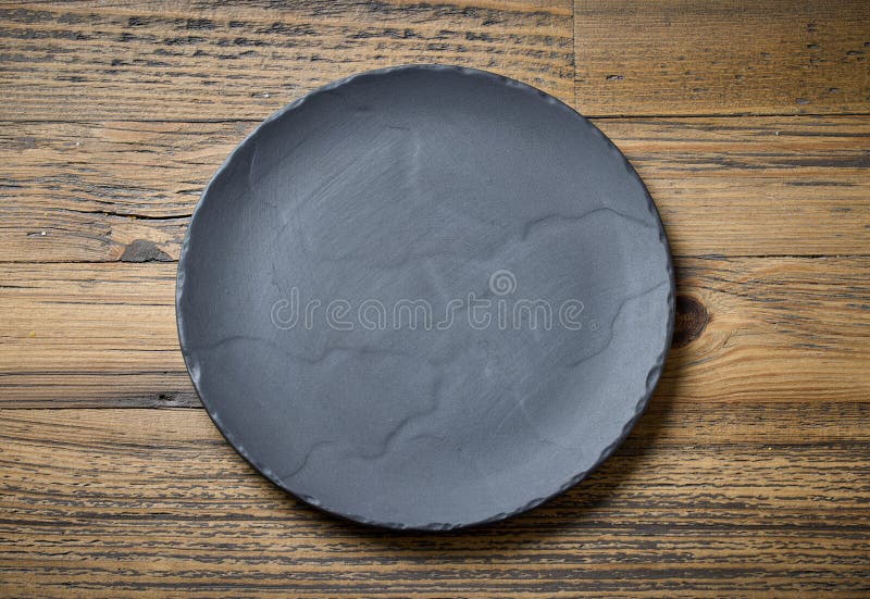 Empty black plate stock photo. Image of texture, stone - 271840150