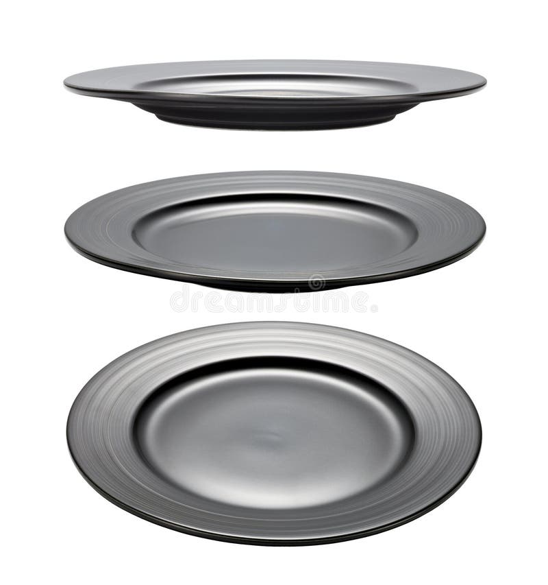 Empty black plate stock photo. Image of kitchenware - 368771562